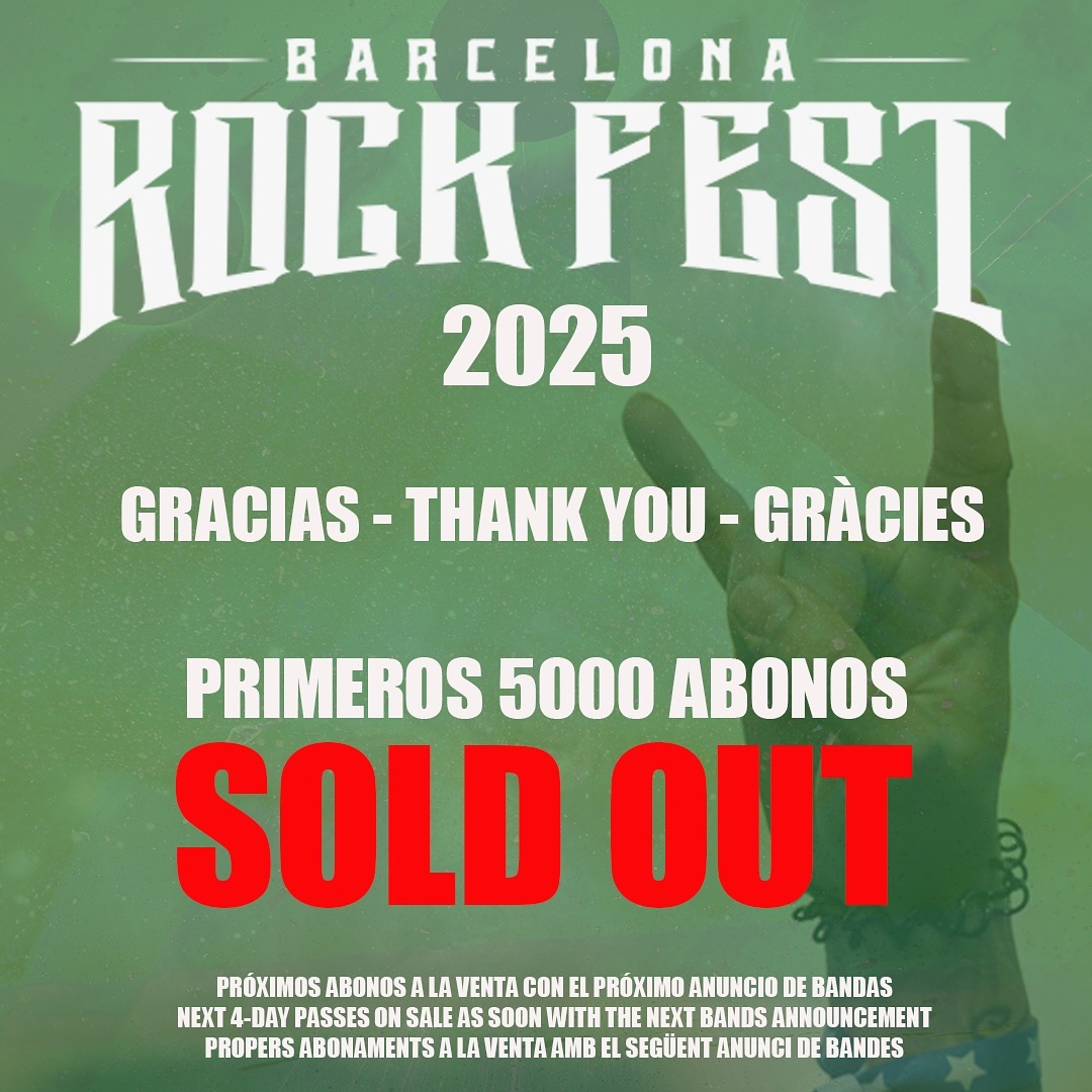 Barcelona Rock Fest 2025: ¡Las primeras fases de abonos agotadas! - Rock Culture